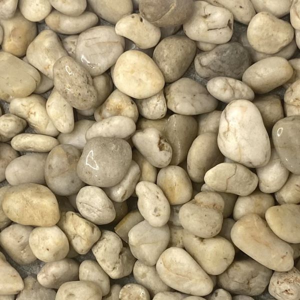 PEBBLE POLISHED SUPER WHITE 10mm-20mm 20kg | Steve Jones Landscaping