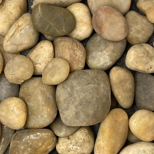 PEBBLE POLISHED YELLOW 30mm-50mm 20kg | Steve Jones Landscaping