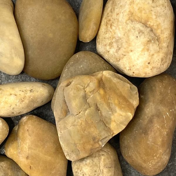 PEBBLE POLISHED YELLOW 50mm-70mm 20kg | Steve Jones Landscaping